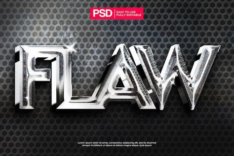 Premium Psd 3d Metallic Chrome Editable Text Effect