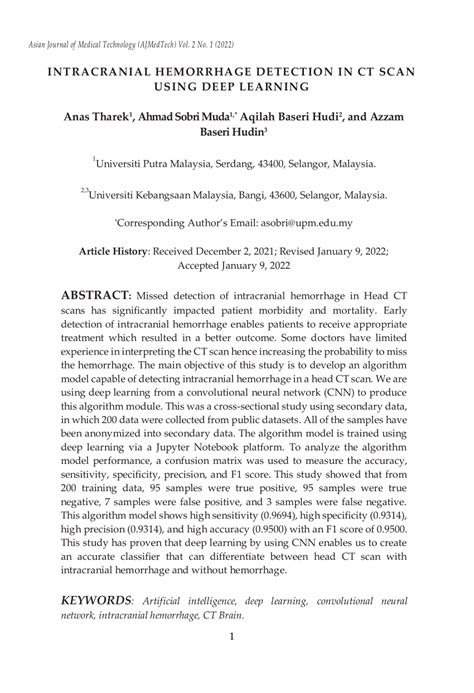 Pdf Intracranial Hemorrhage Detection In Ct Scan Using Deep Learning