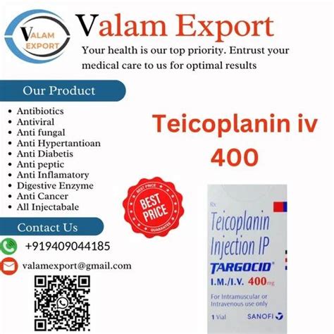 Teicoplanin 400mg Injection At ₹ 2000 Vial Teicoplanin Injection In Surat Id 2854600037788