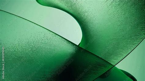 Abstract Green Glass Background Fluid Dynamics And Smooth Gradient