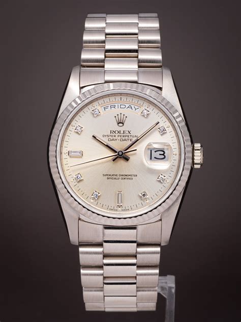 Rolex 18k White Gold Day Date 18239 Watches Etc