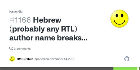 hebrew probably any rtl author name breaks alignment · issue 1166 · jonas tig · github