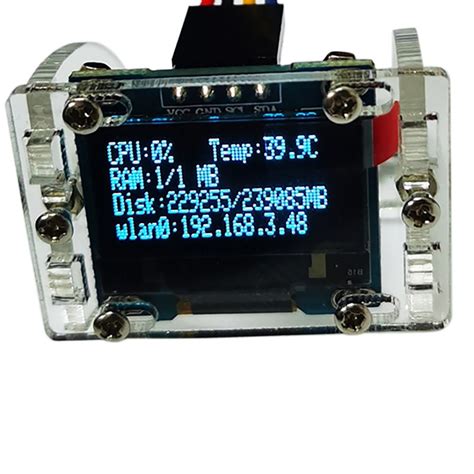 ในสต็อก Raspberry Pi 4b 0 96 Oled I2c การสื่อสาร 4 พินหน้าจอ Lcd Ule จอแสดงผล Cpu อุณหภูมิ Ip