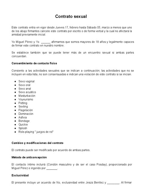 Contrato De Consentimiento Sexual Pdf