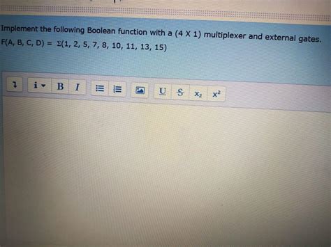 Solved Implement The Following Boolean Function With A 4 X