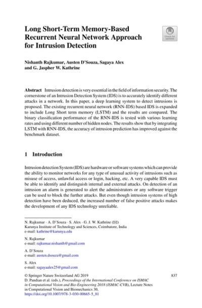 Long Short Term Memory Based Recurrent Neural Network Approach For