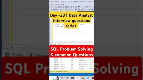 day 33 data analyst interview sql problem solving and common
