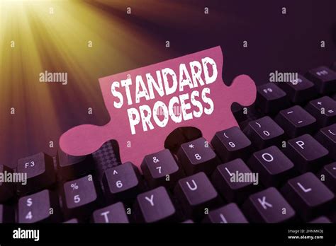 Text Sign Showing Standard Process Word For Rules Made To Be Matched With Final Product Quality