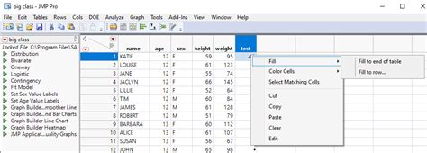 Solved How Does One Copy The Same Data Down Across Several Rows Jmp User Community