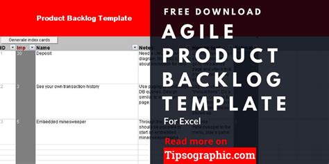 Agile Product Backlog Template