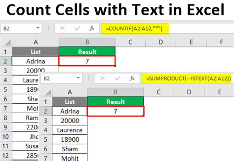 Excel Cell Count Formula