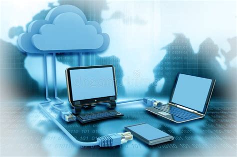 Cloud Computing Devices Internet Network Concept Stock Illustration