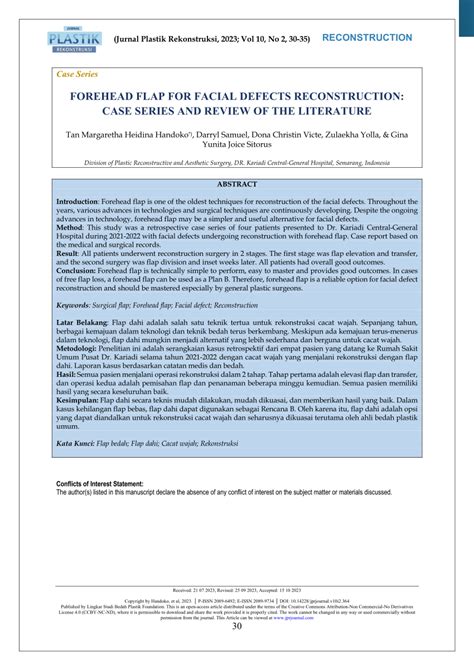 Pdf Forehead Flap For Facial Defects Reconstruction Case Series And Review Of The Literature