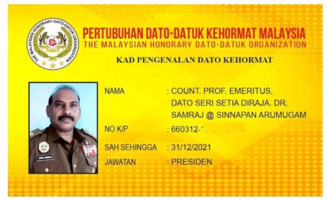 Brigadier General Hon Prof Emeritus Dato Dr Samraj Arumugam On Linkedin Membership Open