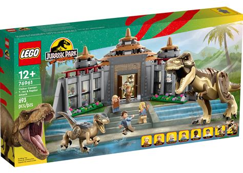 Lego Jurassic Park 10th Anniversary Visitor Center T Rex And Raptor Attack Set 76961 Cn