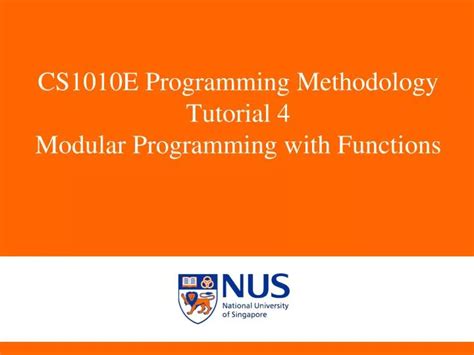Ppt Cs1010e Programming Methodology Tutorial 4 Modular Programming