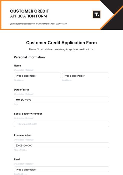 Free Customer Credit Application Form Template To Edit Online
