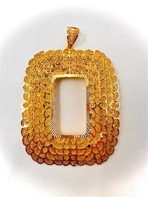 21k 1 Oz Gold Bar Frame Weight 3820 Grams Ramallah Jewelry