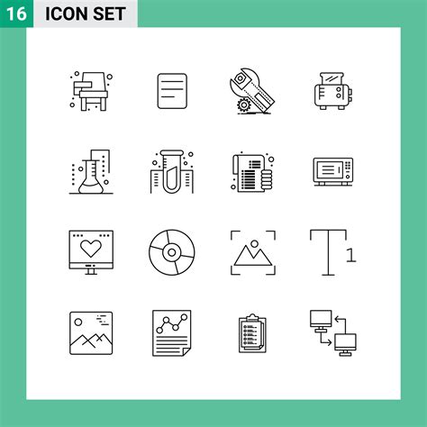16 Creative Icons Modern Signs And Symbols Of Chemistry Toaster