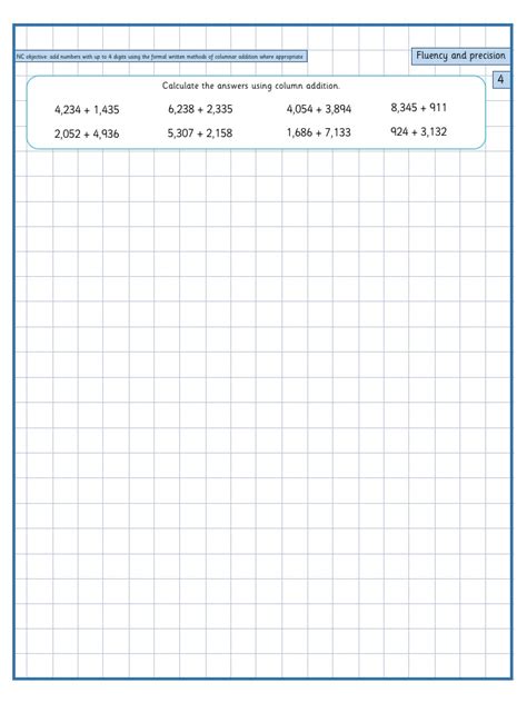 add numbers with up to 4 digits using the formal written methods of