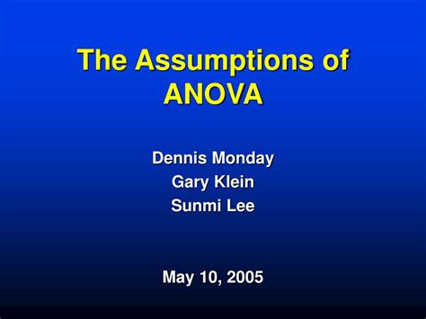 PPT The Assumptions Of ANOVA PowerPoint Presentation Free Download ID