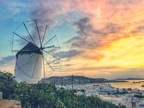 그리스여행 Day 5 3 미코노스 섬의 일몰 파라포르티아니 교회 보니 풍차 구 항구 네이버 블로그