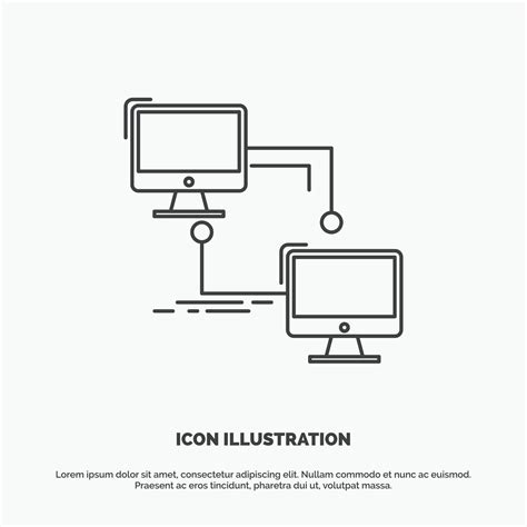 Local Lan Connection Sync Computer Icon Line Vector Gray Symbol For Ui And Ux Website Or
