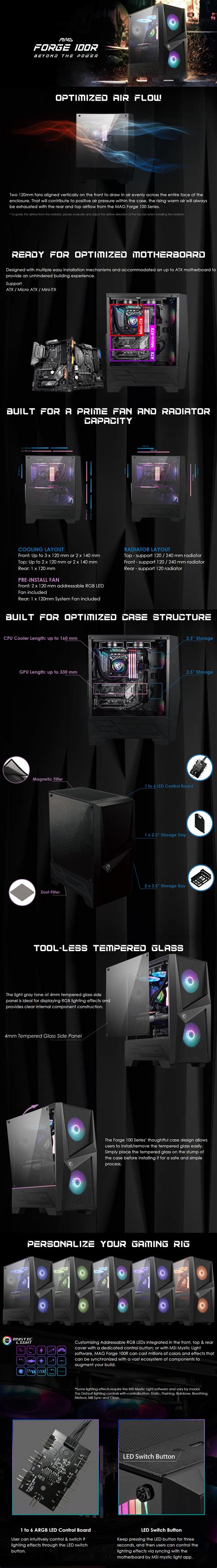 MSI MAG Forge R RGB TG Mid Tower ATX Case MAG FORGE R Msy Com Au