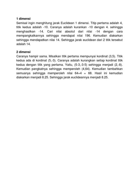 Cara Hitung Jarak Euclidean Pdf