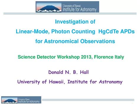 Ppt Investigation Of Linear Mode Photon Counting Hgcdte Apds For