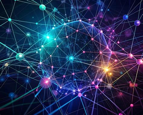 Visualizing Data Flow Complex Web Of Interconnected Nodes And Lines Premium Ai Generated Image