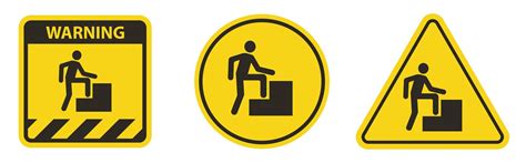 Premium Vector Caution Step Up Sign On White Background