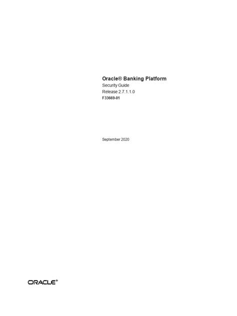 Oracle Banking Platform Security Guide Pdf