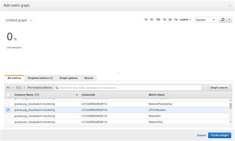 AWS CloudWatch View Custom Instance Metrics Of An Instance