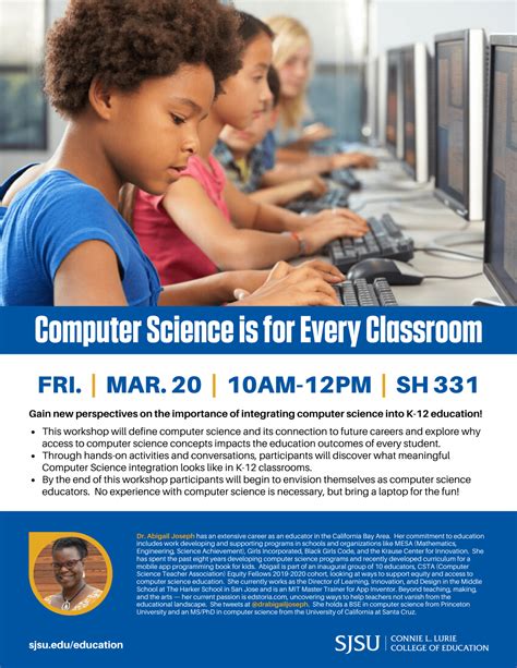 Computer Science Is For Every Classroom Sjsu Lurie College Of