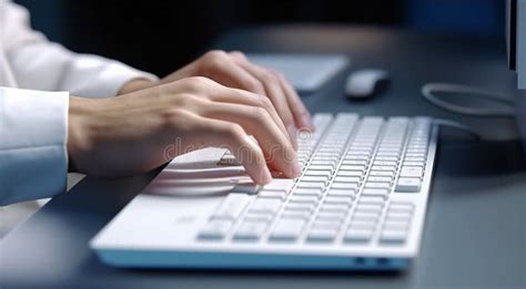 Programmer Is Programming On The Computer Keyboard Person Typing On A Laptop Stock Illustration