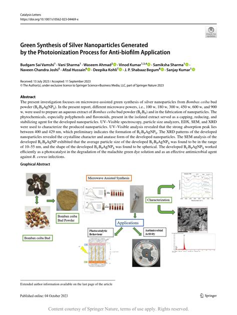 Green Synthesis Of Silver Nanoparticles Generated By The Photoionization Process For Anti