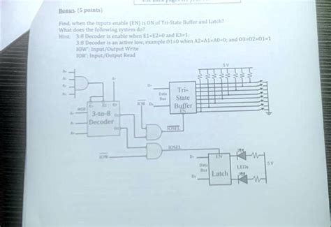 Bonus 5 Points Find When The Inputs Enable En Is On Of Tri State Buffer And Latch What