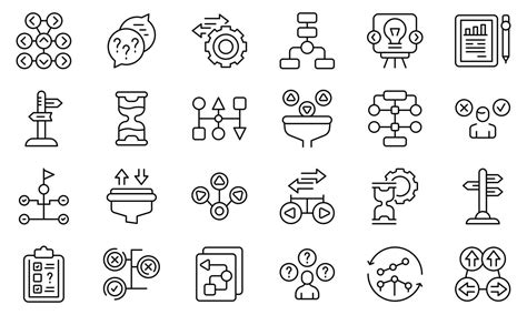 Ambiguity Icons Set Outline Vector Data Analysis 8486868 Vector Art At