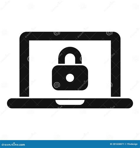 Secured Laptop Icon Color Outline Vector 230459282
