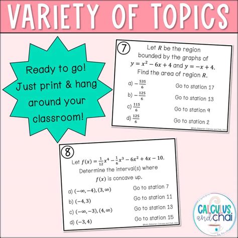 Ap Calculus Ab Multiple Choice No Calculator Review Activity Tpt
