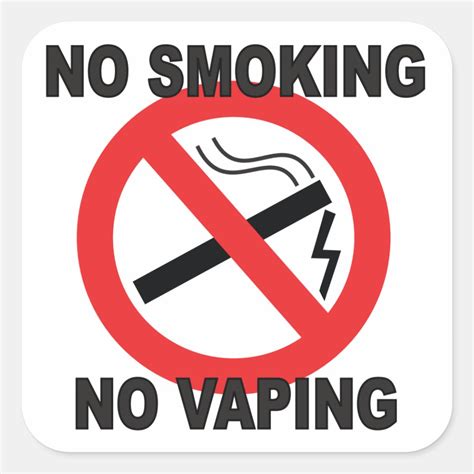 No Smoking No Vaping Sign Sticker Zazzle