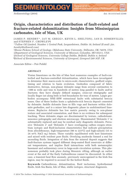 Pdf Origin Characteristics And Distribution Of Fault Related And