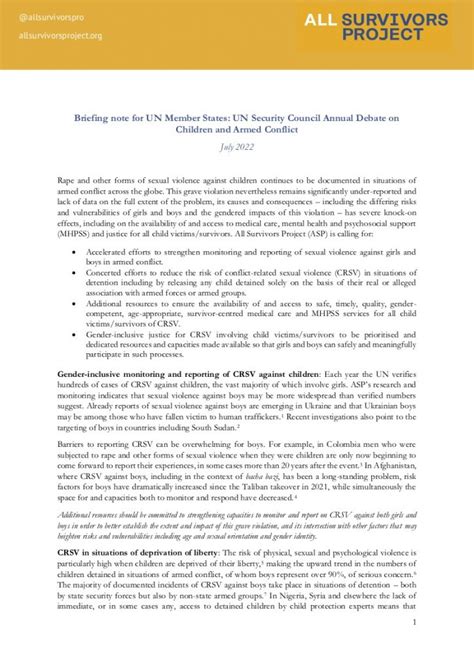 Briefing All Survivors Project