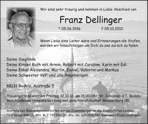 Traueranzeige Von Franz Dellinger Schwaebische De Trauerportal My Xxx Hot Girl
