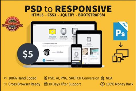 Convert Pngpsd Into Responsive Html5css3bootstrap3 By