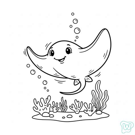 12 Mantarraya Para Colorear Dibujos Gratis