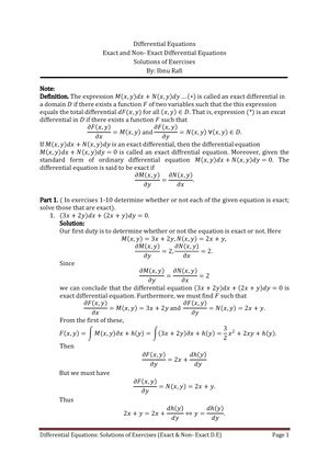 Bernoulli Differential Equations Differential Equations BERNOULLI
