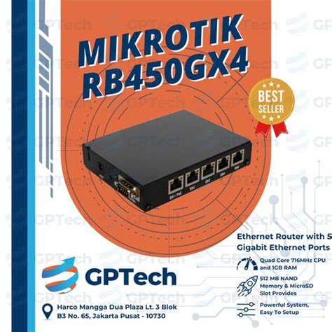 Jual MIKROTIK RB450GX4 Routerboard With 5 Gigabit Ethernet Ports Jakarta Pusat GPTech Id