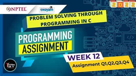 Nptel Problem Solving Through Programming In C Week 12 Programming